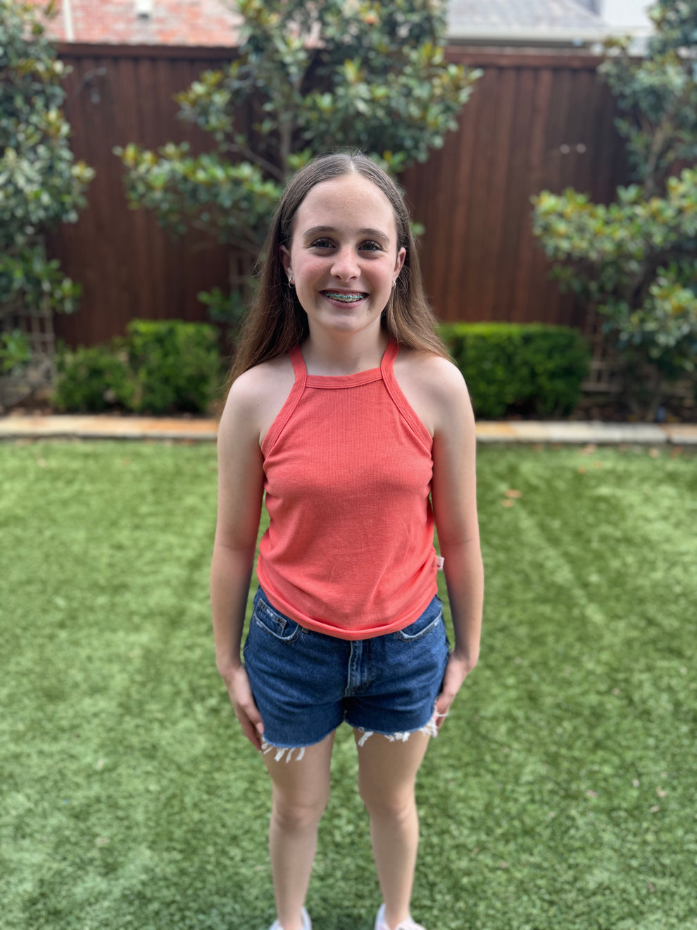 Girls Heathered Orange Racerback Tank Top – YellowBrickRoad