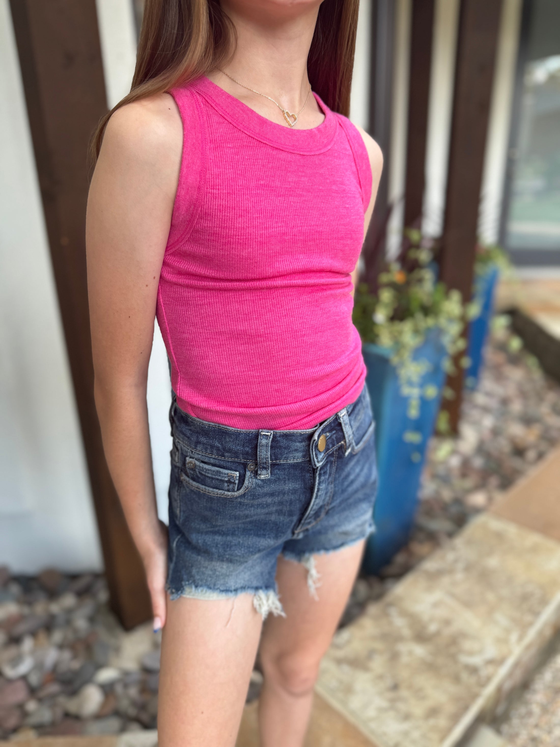 Girls Heather Pink Tank Top – YellowBrickRoad