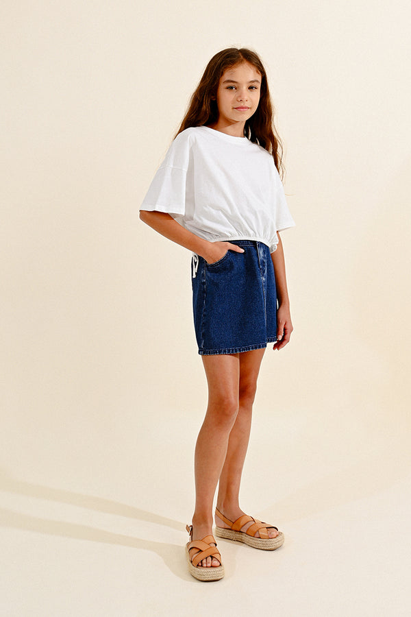 Girls Drawstring Crop Tee – YellowBrickRoad
